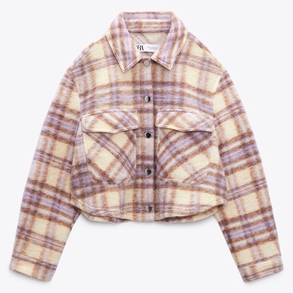 Zara | Jackets & Coats | Nwt Zara Cropped Plaid Jacket Shacket | Poshmark